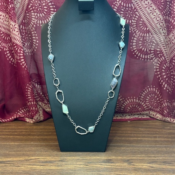 Ed Levin | Jewelry | Chic Vintage Silver Necklace With Blue And Green ...